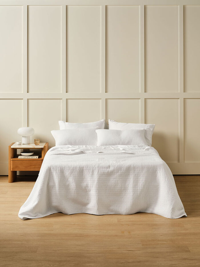 Marceau White Coverlet Set – Linen House